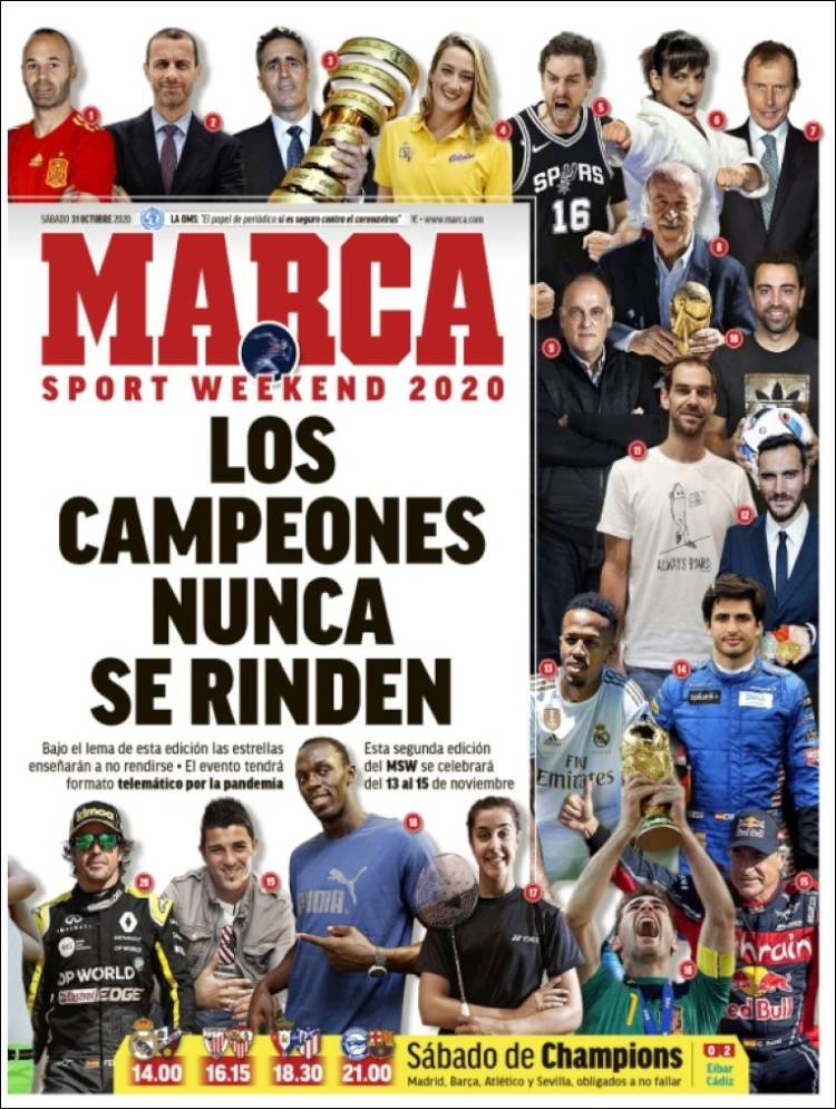 Portada del diario deportivo MARCA del día 31/10/2020 – News Europa