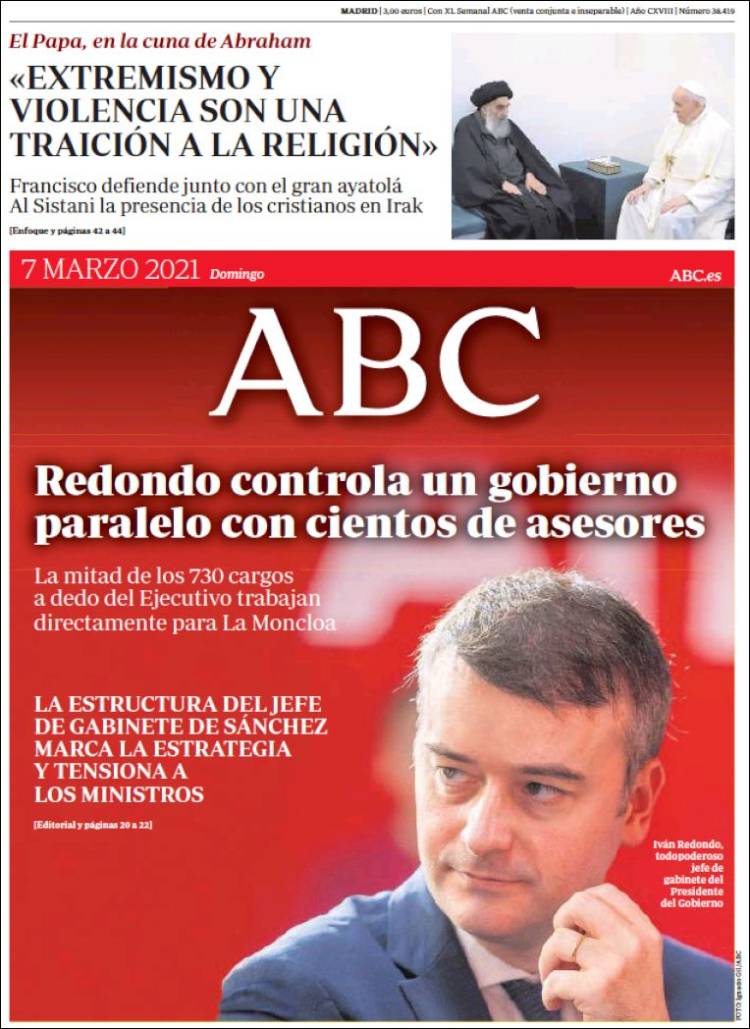 Portada del diario ABC del día 7/03/2021 – News Europa