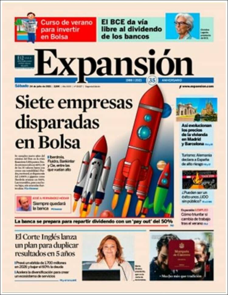 Portada del diario EXPANSIÓN del día 24/07/2021 – News Europa