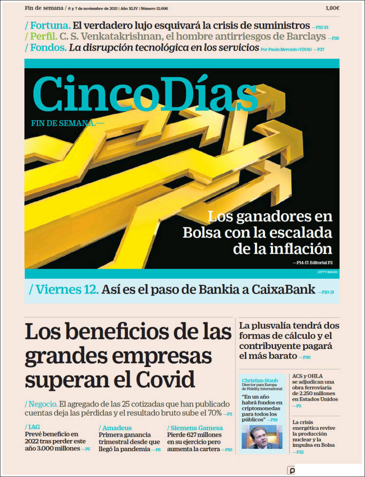 Portada del diario CINCO DÍAS del día 6/11/2021 – News Europa
