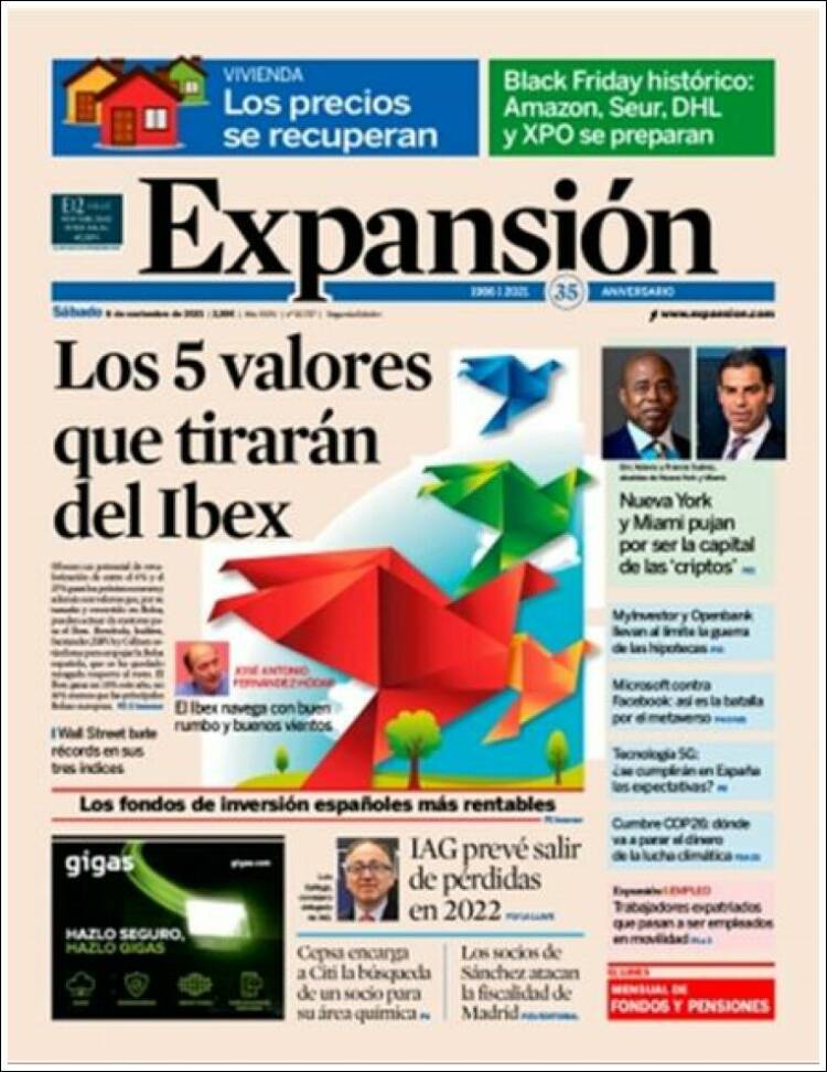 Portada del diario EXPANSIÓN del día 6/11/2021 – News Europa