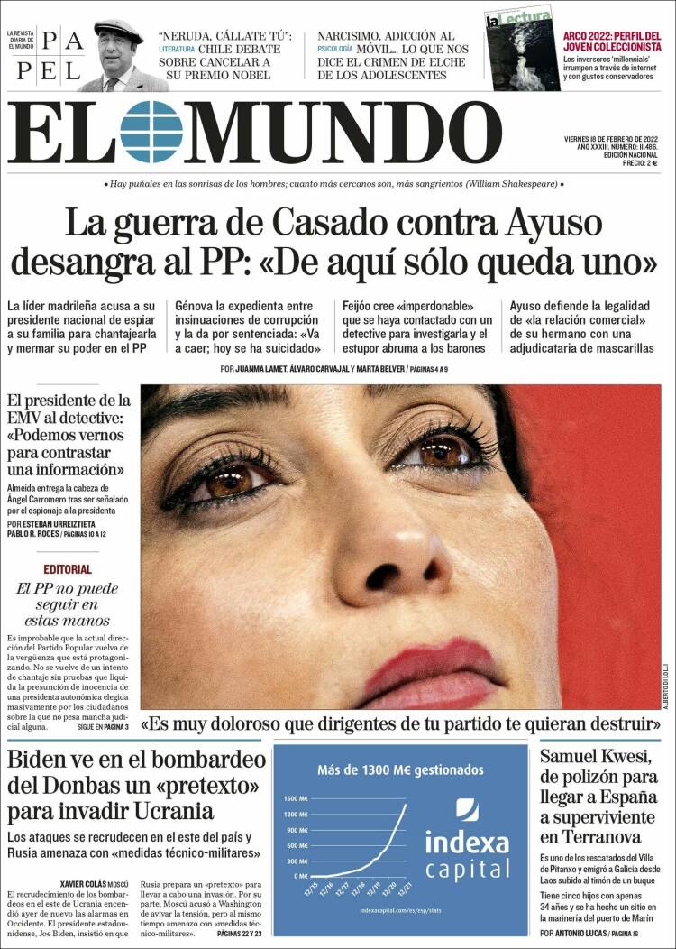 Portada del diario EL MUNDO del día 18/02/2022 – News Europa Portada del diario EL MUNDO del día 18/02/2022 – News Europa
