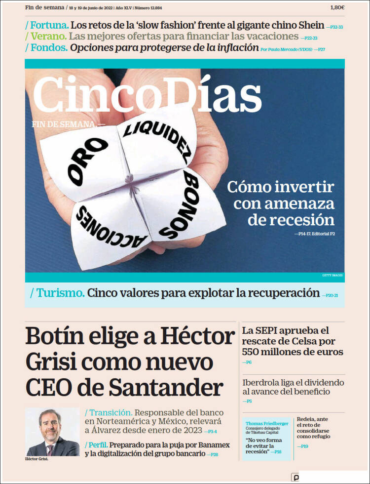 Diario CINCO DÍAS del día 18/06/2022 – News Europa