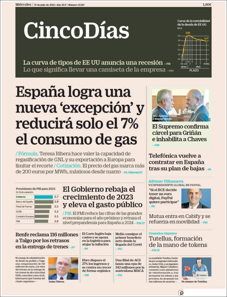 Diario CINCO DÍAS del día 27/07/2022 – News Europa