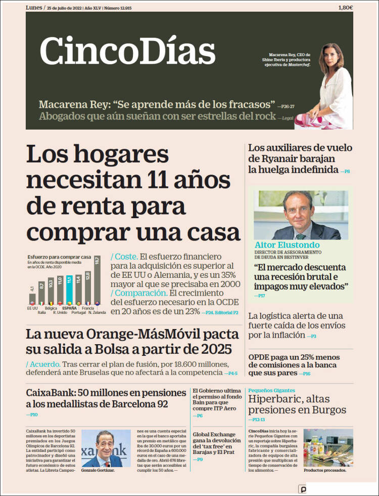 Diario CINCO DÍAS del día 25/07/2022 – News Europa