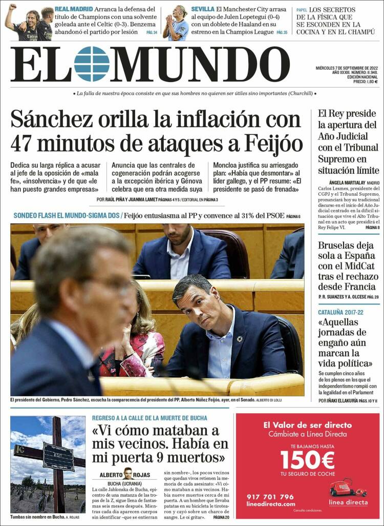 Portada del diario EL MUNDO del día 7/09/2022 – News Europa