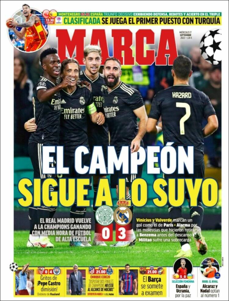 Portada del diario deportivo MARCA del día 7/09/2022 – News Europa