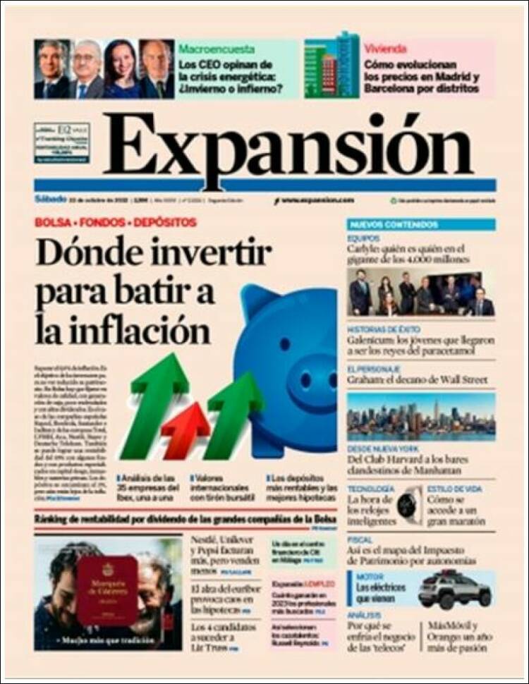 Portada del diario EXPANSIÓN del día 22/10/2022 – News Europa