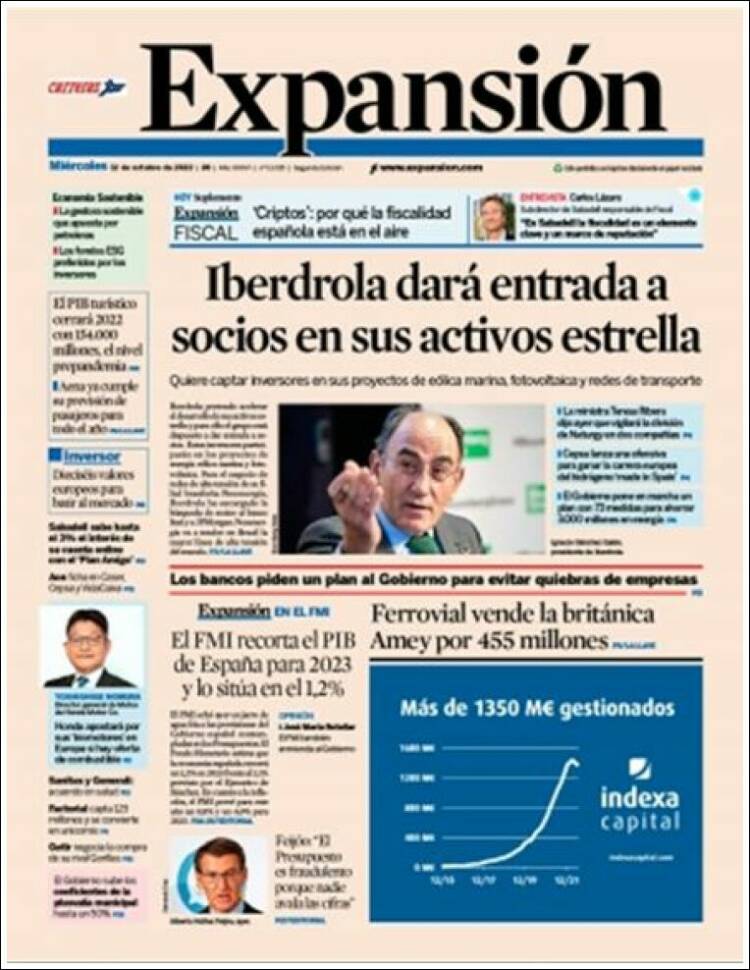 Portada del diario EXPANSIÓN del día 12/10/2022 – News Europa