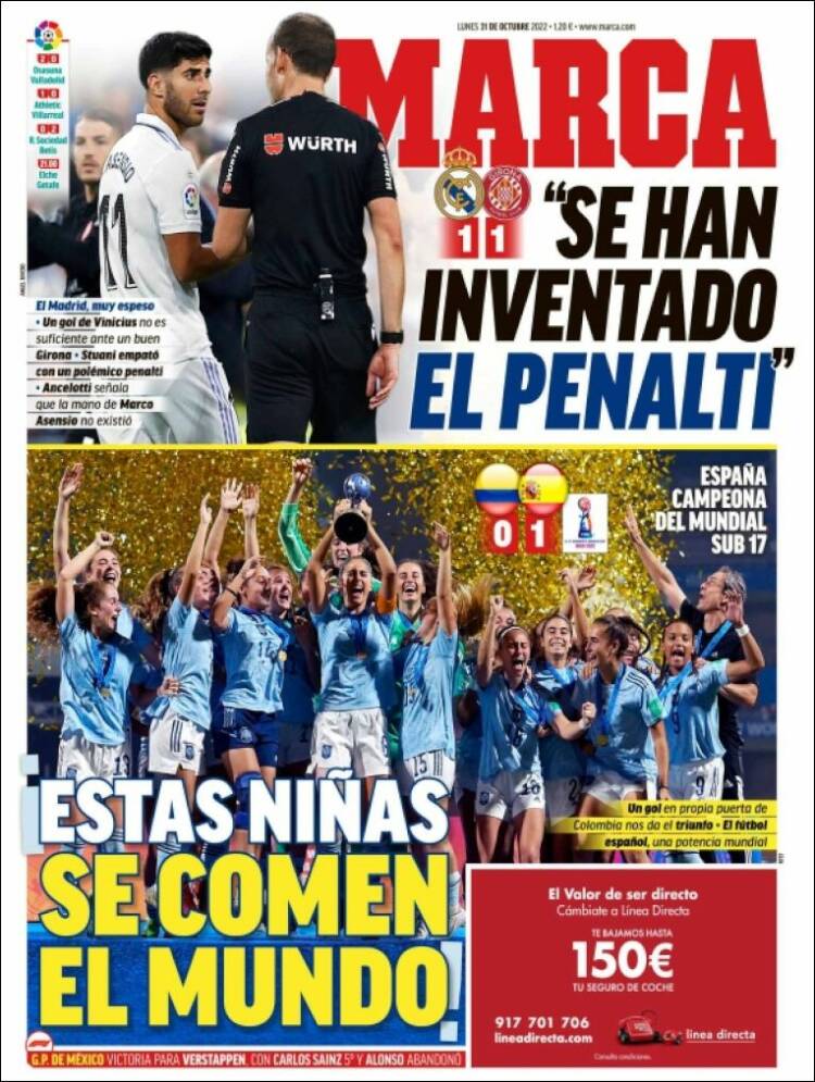 Portada del diario deportivo MARCA del día 31 de octubre – News Europa
