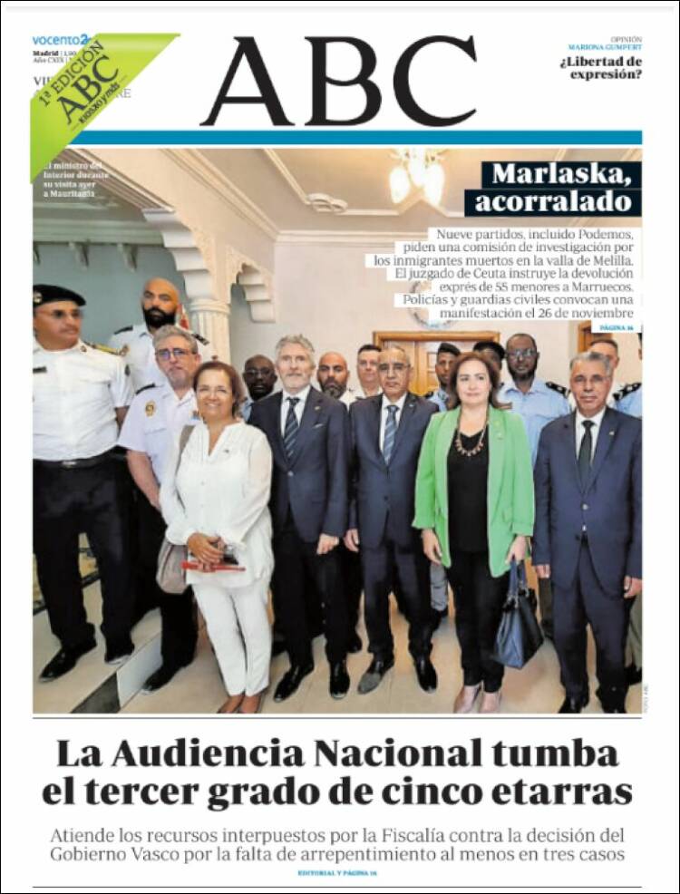 Portada del diario ABC del día 4/11/2022 – News Europa
