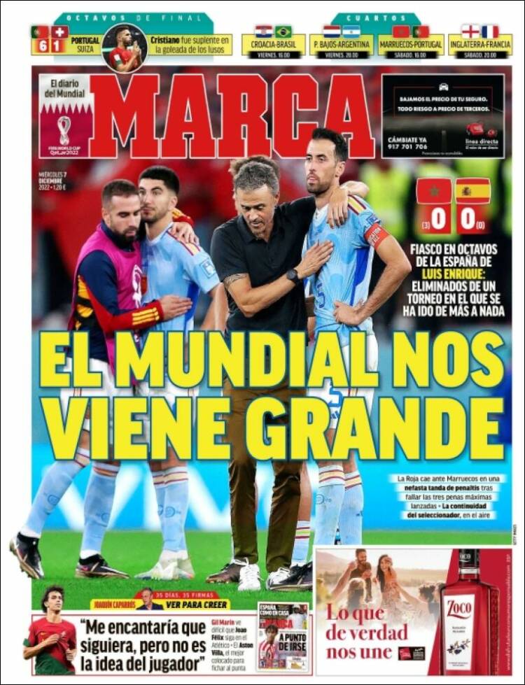 Portada del diario deportivo MARCA del día 7/12/2022 – News Europa