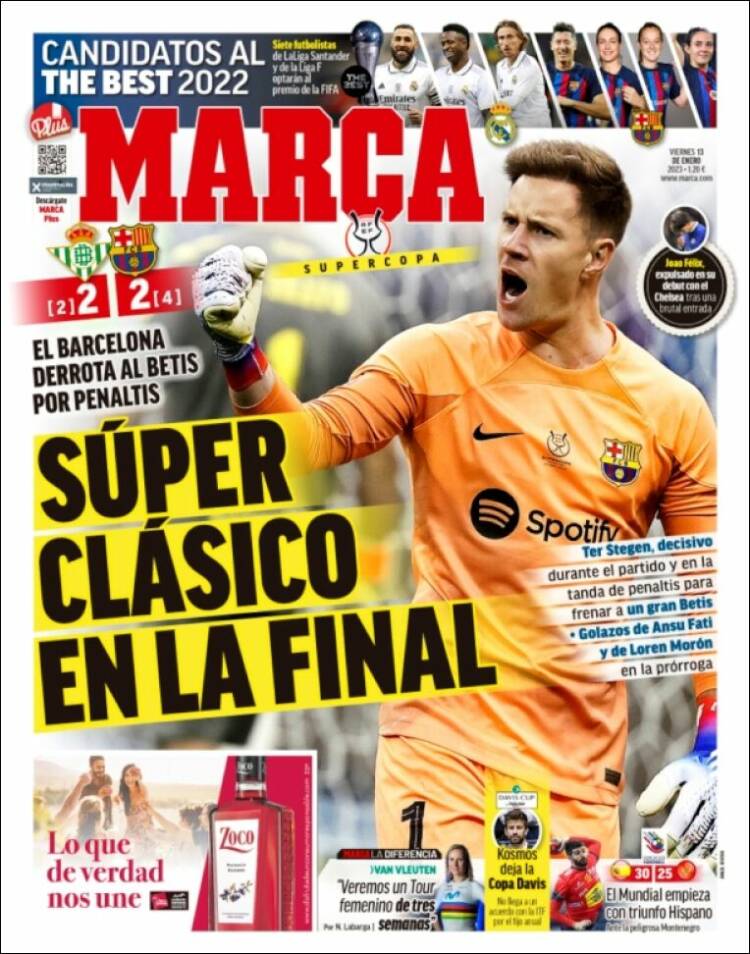 Portada del diario deportivo MARCA del día 13/01/2023 – News Europa