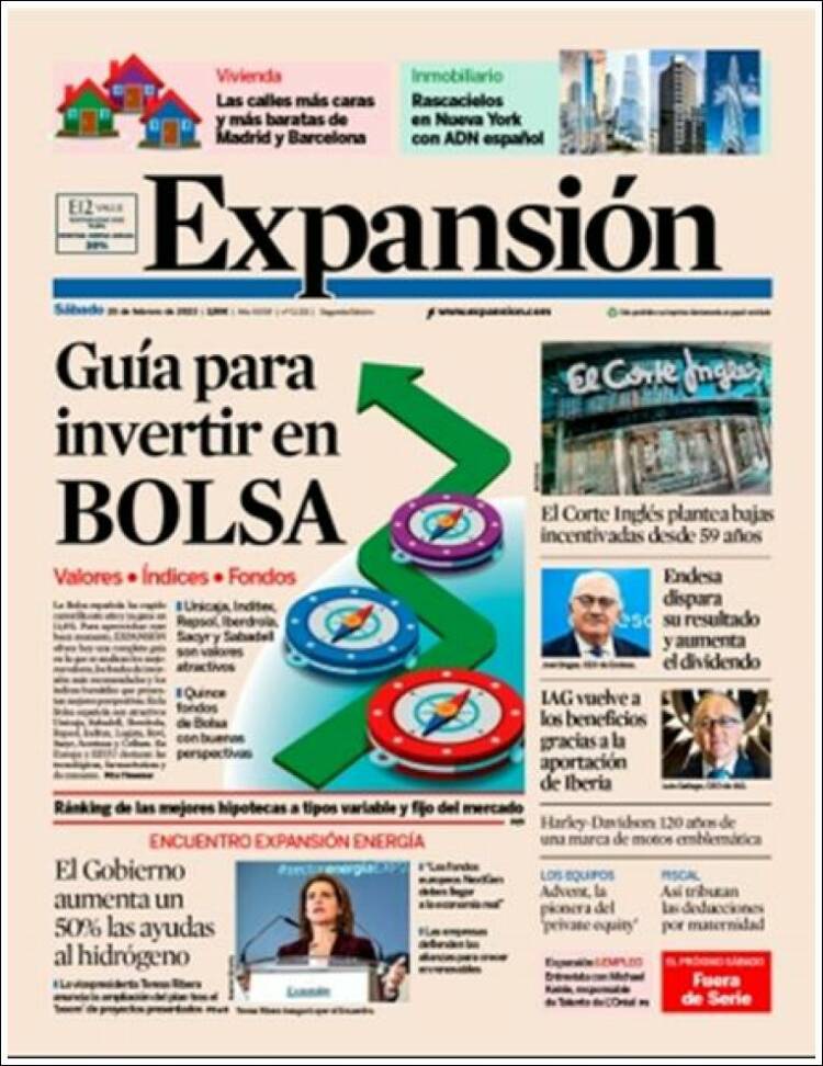 Portada del diario EXPANSIÓN del día 25/02/2023 – News Europa