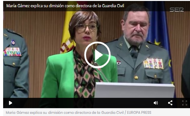 María Gámez, directora de la Guardia Civil, dimite por una ...
