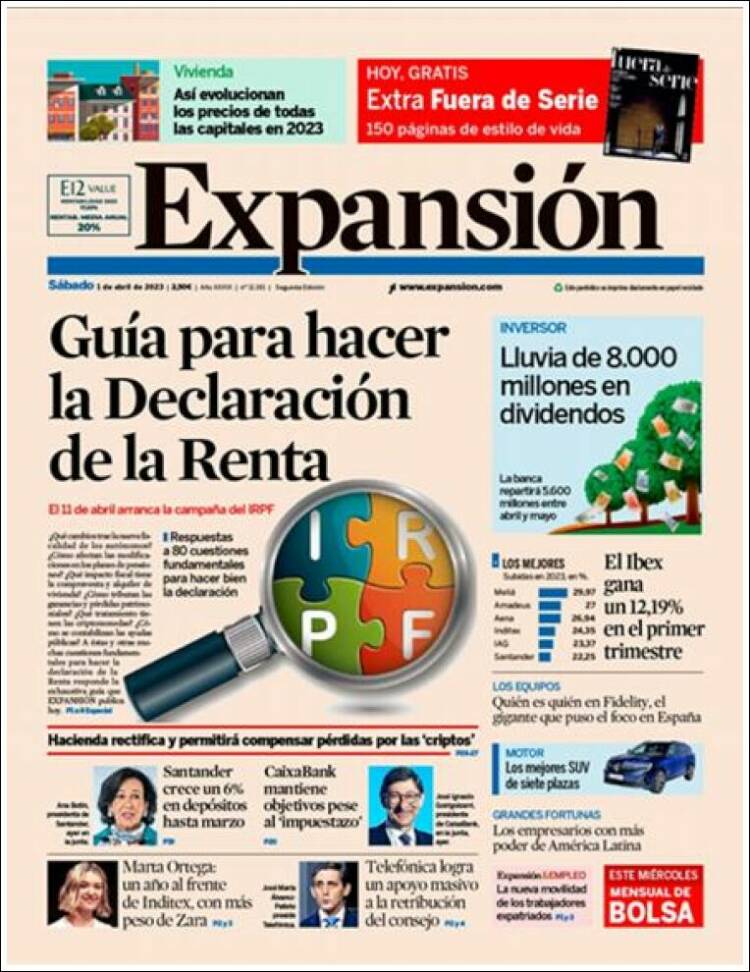 Portada del diario EXPANSIÓN del día 1/04/2023 – News Europa