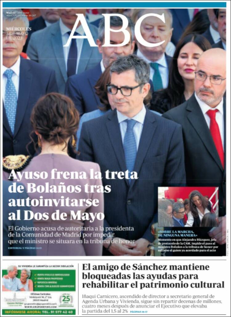 Portada del diario ABC del día 3/05/2023 – News Europa