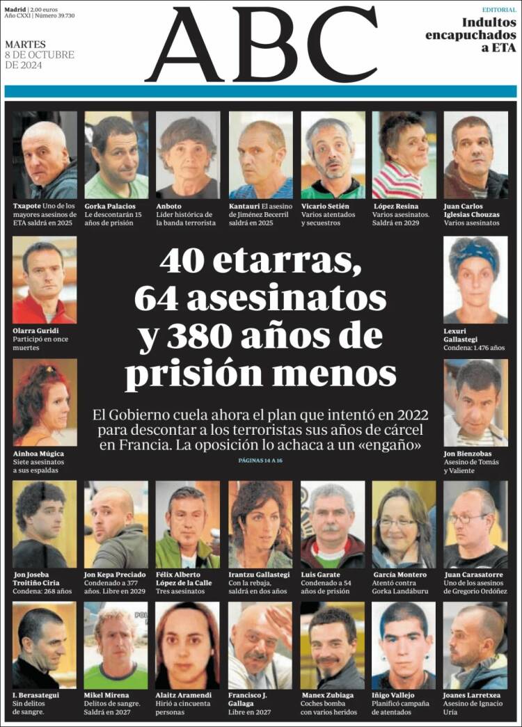 Portada del diario ABC del día 8/10/2024 – News Europa