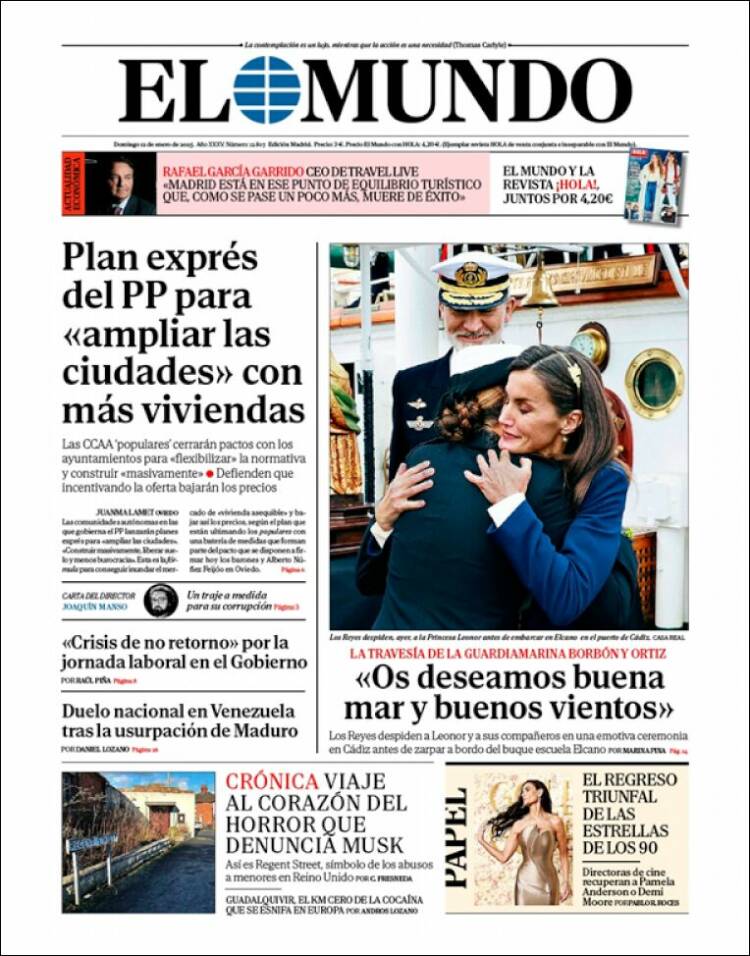 Portada del diario EL MUNDO del día 12/01/2025 – News Europa