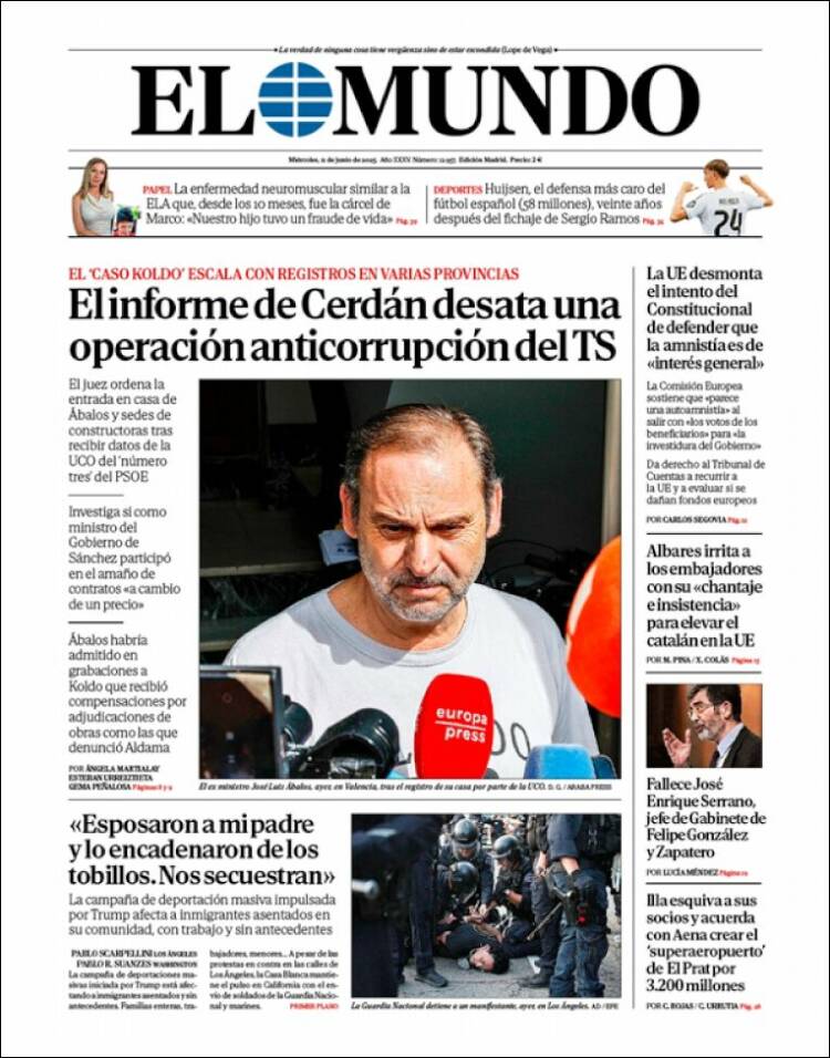 Portada del diario EL MUNDO del día 11/06/2025 – News Europa